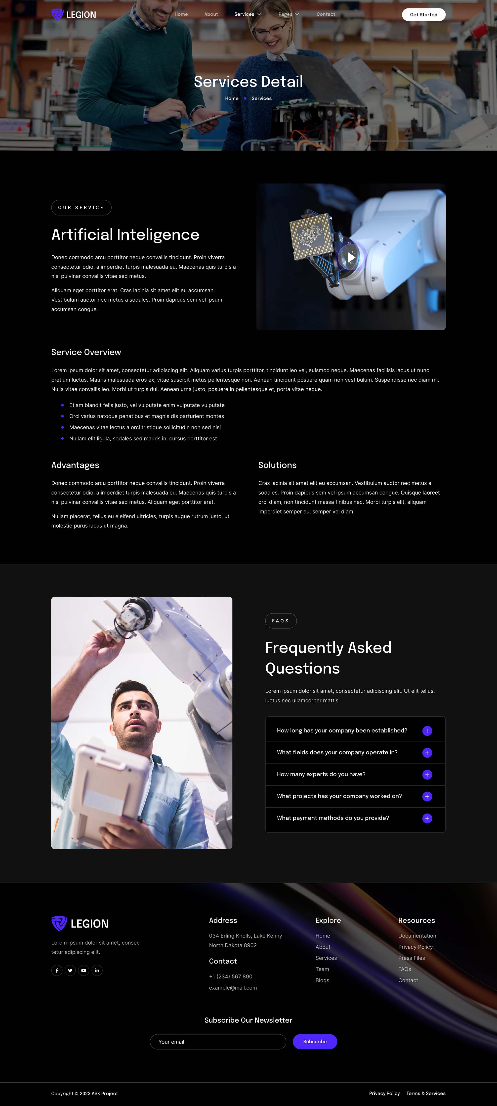 Legion - Artificial Intelligence & Robotics Elementor Template Kit by ...
