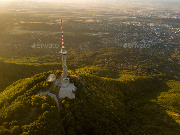 Scenic view of the Pecs TV Tower in Pecs, Hungary Stock Photo by wirestock