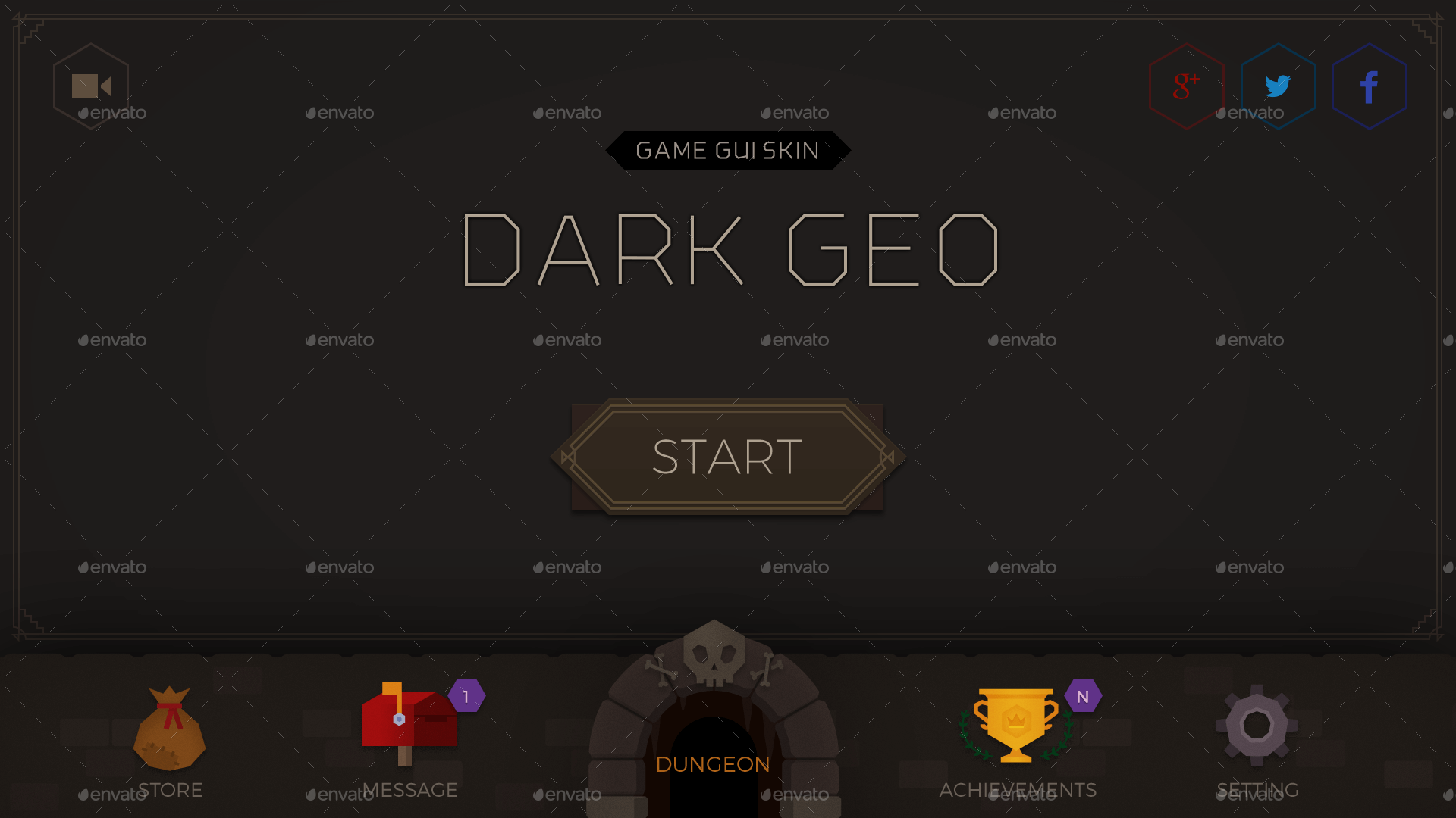 GUI - Dark Geo, Game Assets | GraphicRiver