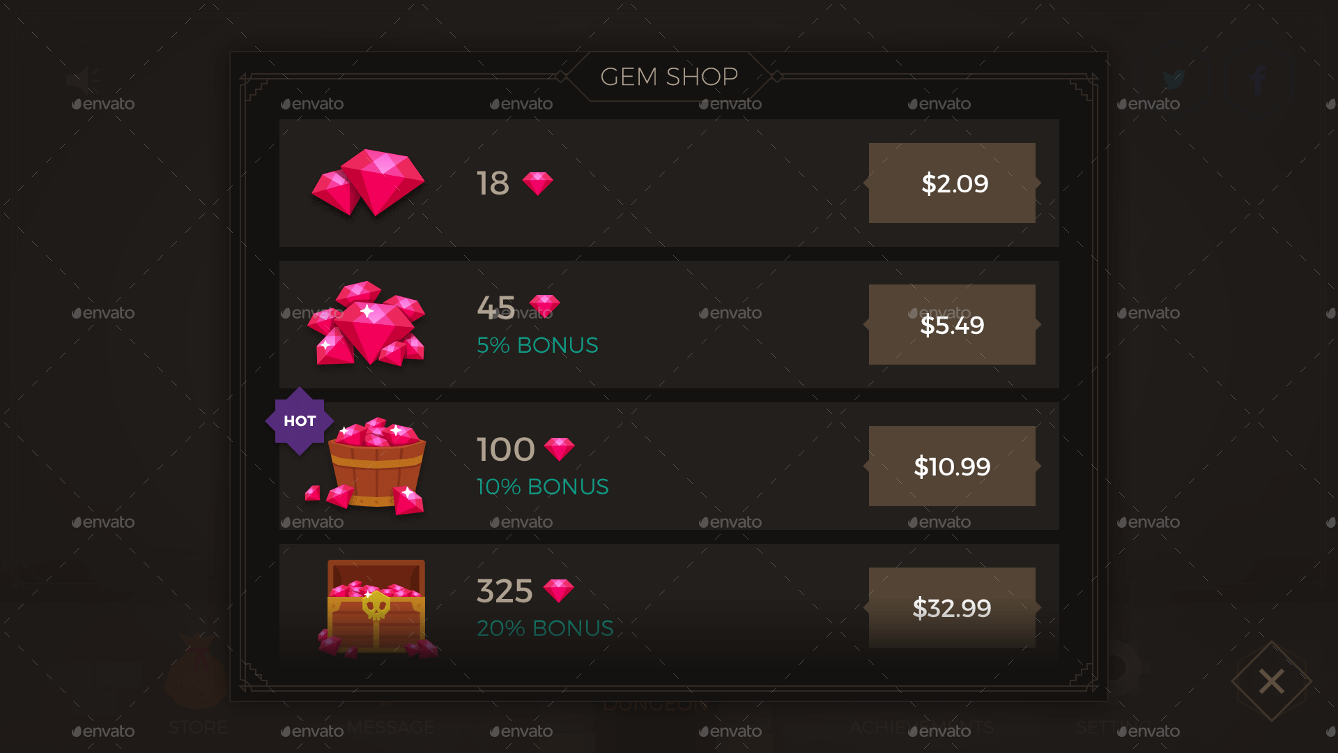 GUI - Dark Geo, Game Assets | GraphicRiver