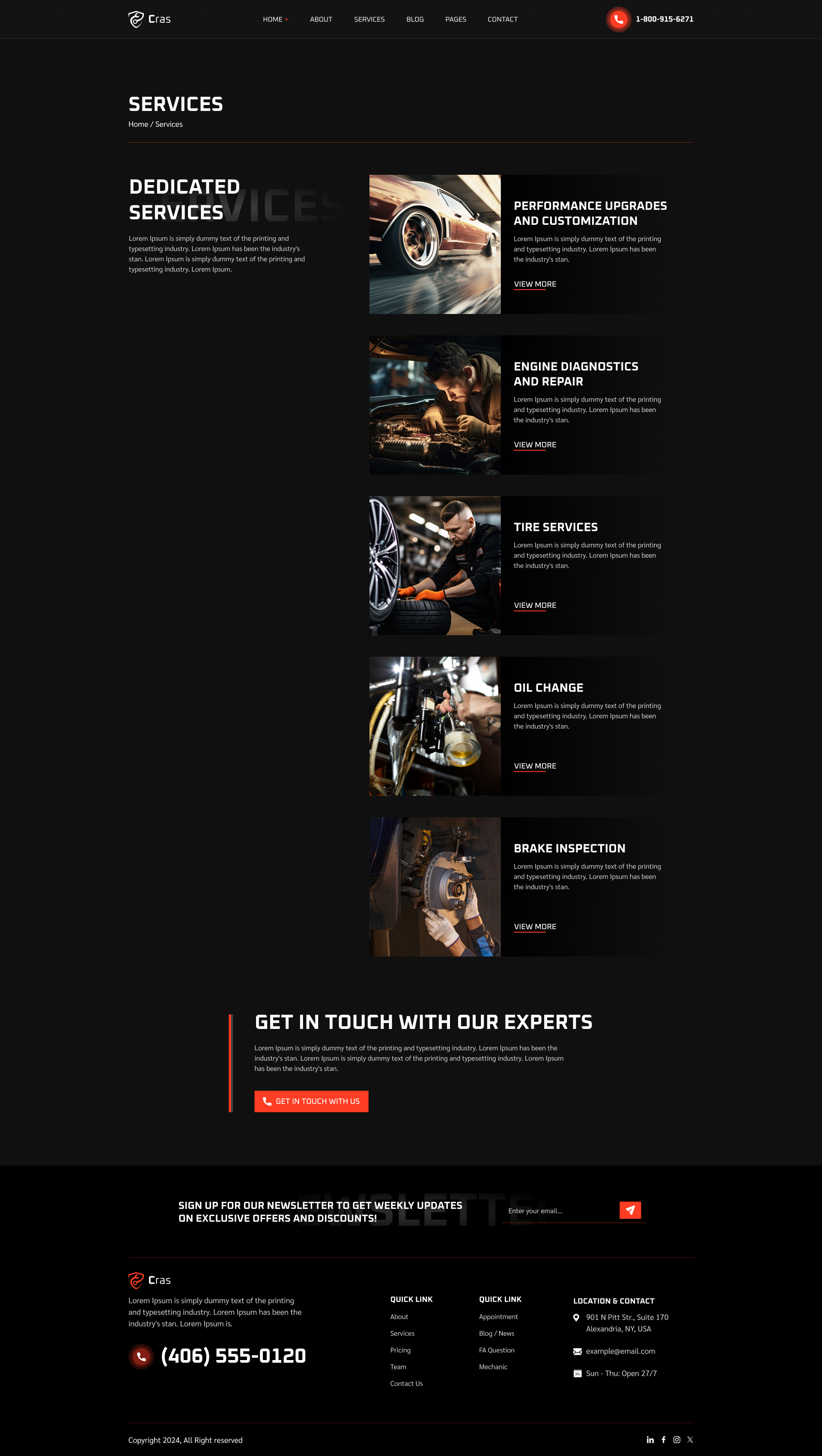 Cras - Car Repair & Auto Services Figma Template by thememarch ...