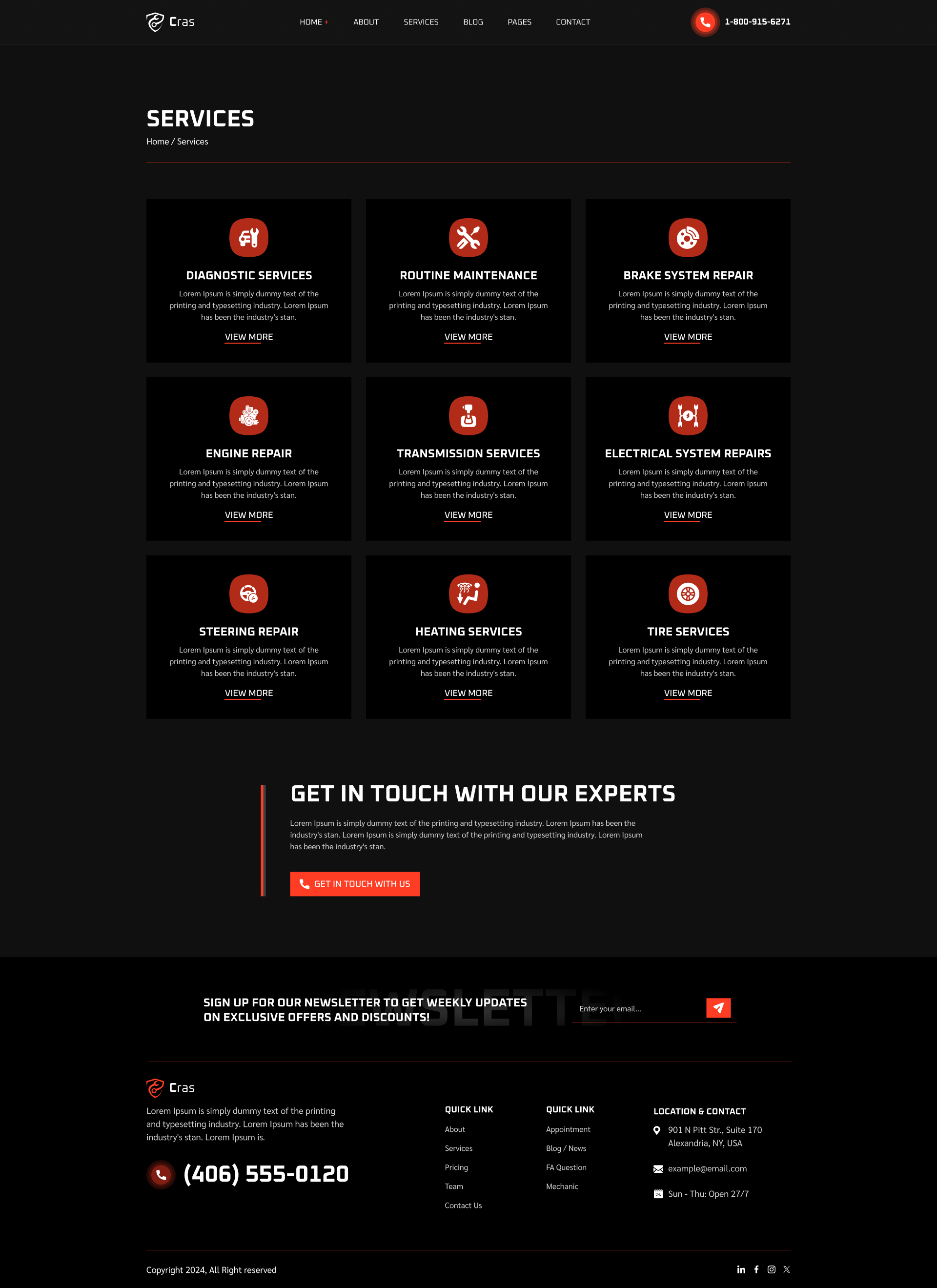 Cras - Car Repair & Auto Services Figma Template by thememarch ...