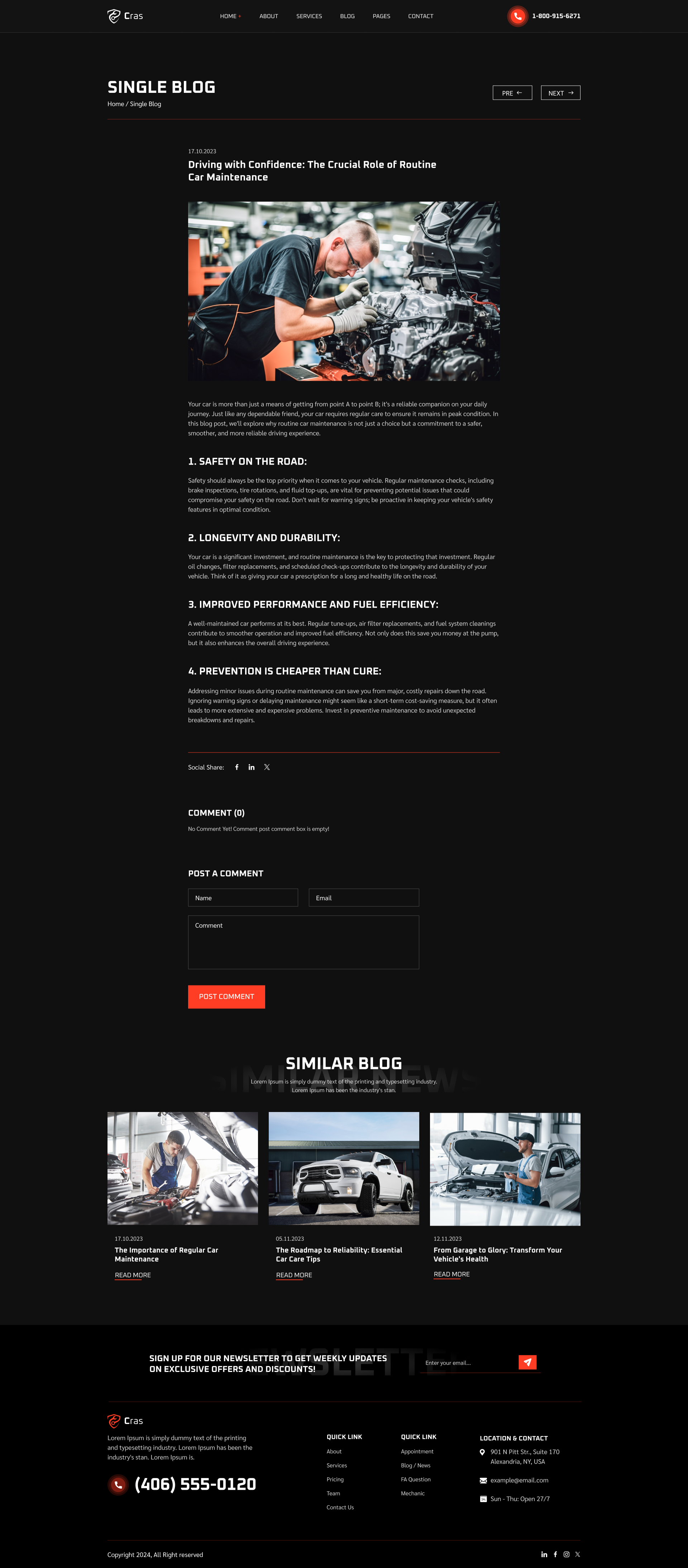 Cras - Car Repair & Auto Services Figma Template by thememarch ...