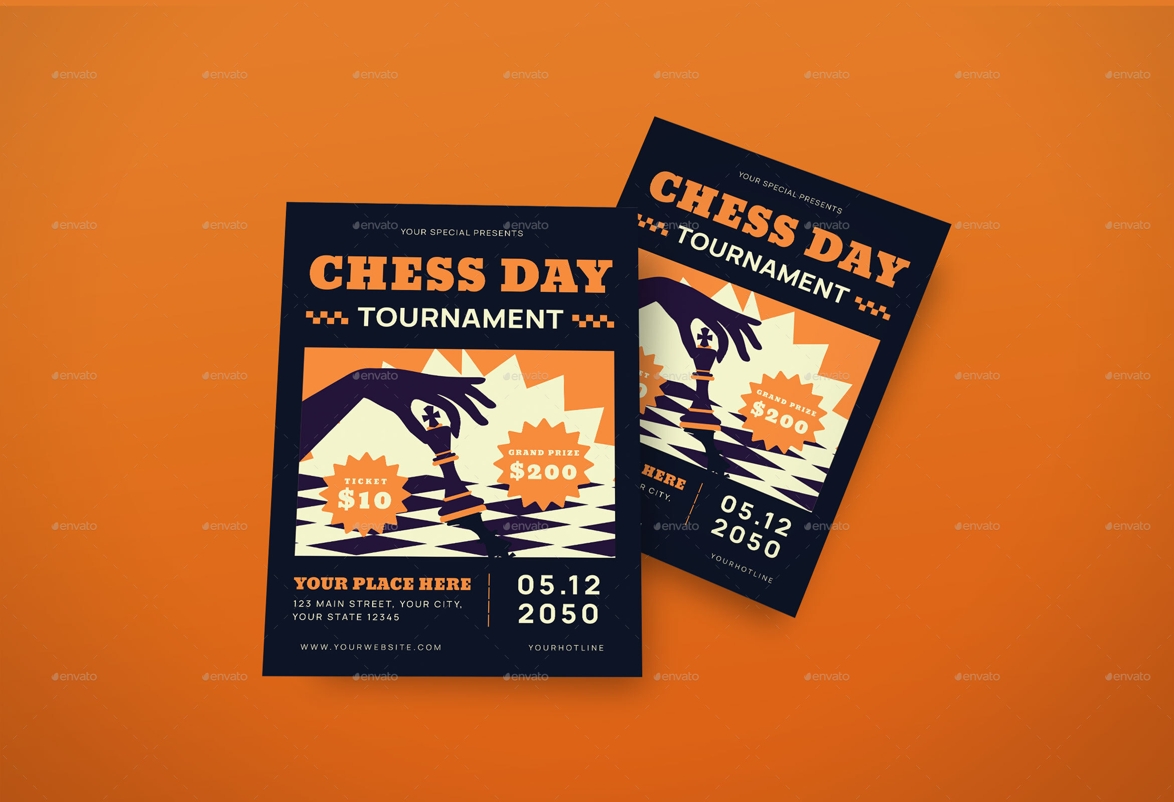 Chess Tournament Flyer, Print Templates | GraphicRiver