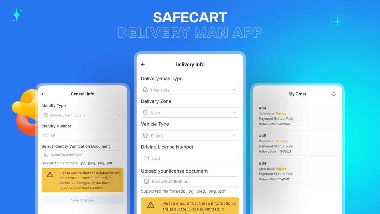 Delivery Man App - Safecart eCommerce Platform by byteseed | CodeCanyon