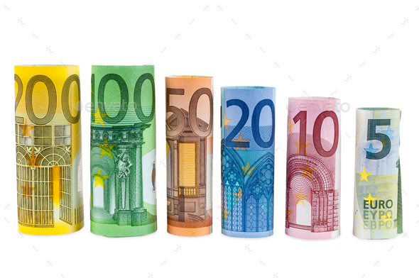 Set of rolled euro banknotes Stock Photo by mkos83 | PhotoDune
