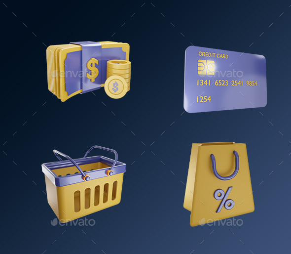 10 3D Icons Shopping Set, Graphics | GraphicRiver