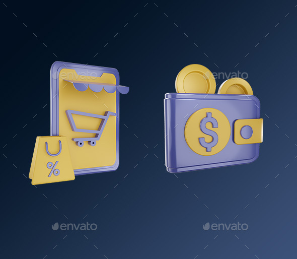 10 3D Icons Shopping Set, Graphics | GraphicRiver