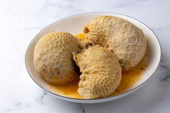 Traditional middle eastern food; stuffed offal, stuffed tripe. Stuffed ...