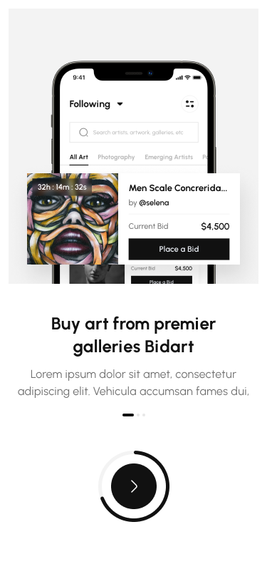 Bidart - Art Bidding App React Native CLI Ui Kit by upliftthemes | CodeCanyon