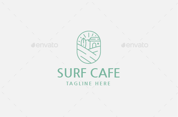 Surf Cafe Line Logo, Logo Templates | GraphicRiver