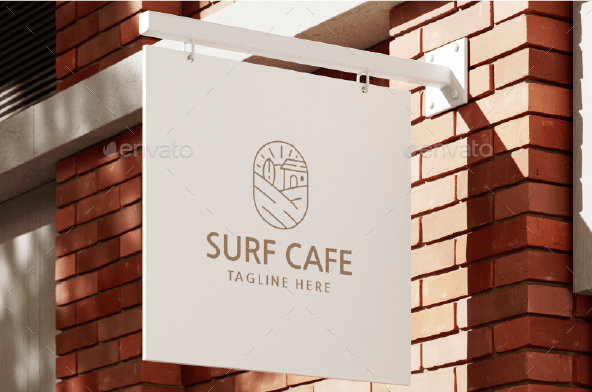 Surf Cafe Line Logo, Logo Templates | GraphicRiver
