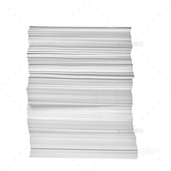 paper stack pile office paperwork busniess education Stock Photo by dvatri