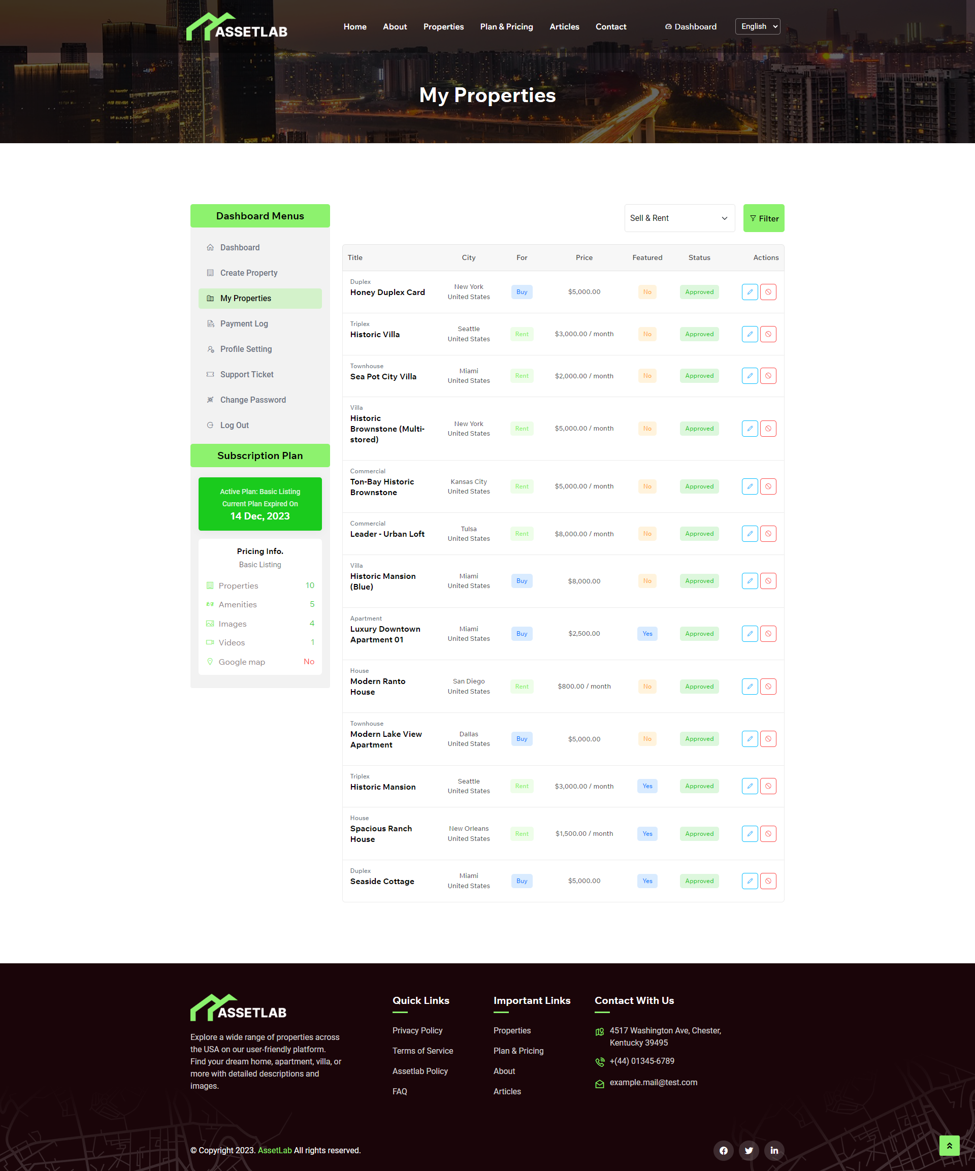 AssetLab - Property Listing Platform | Property Buy Sell | Property Rent by ViserLab