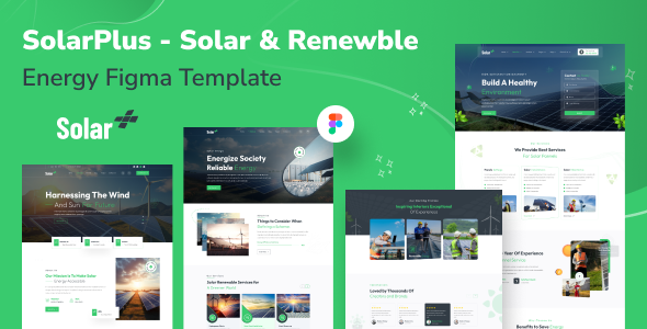 SolarPlus - Solar & Renewable Energy Figma Template by Theme-Junction