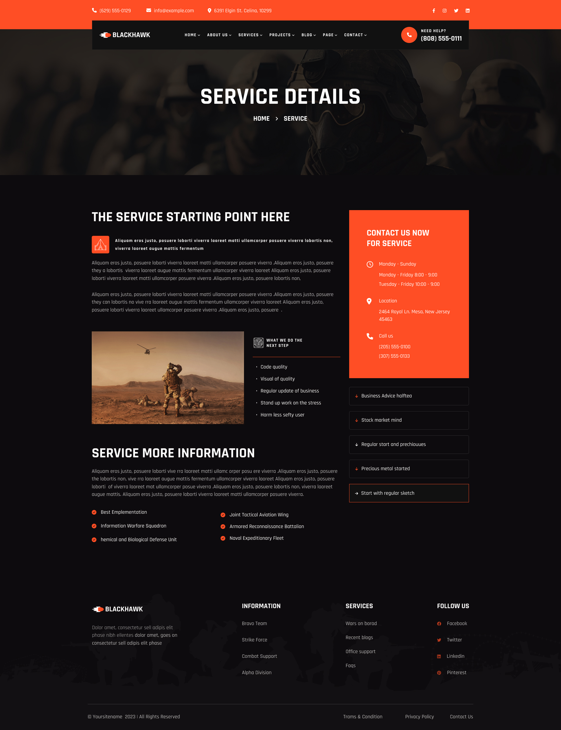 BlackHawak - Military Service Figma Template by Mugli | ThemeForest
