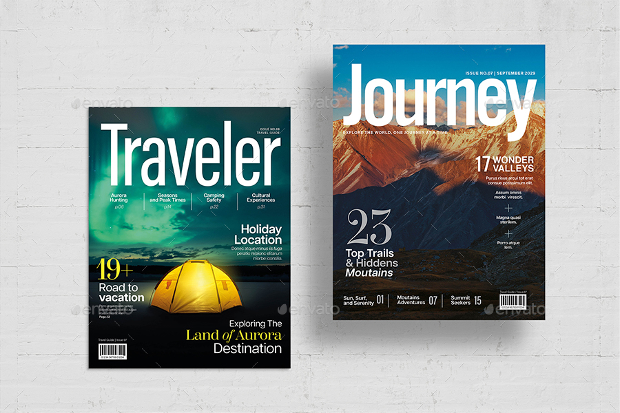Travel Magazine Cover Templates, Print Templates | GraphicRiver