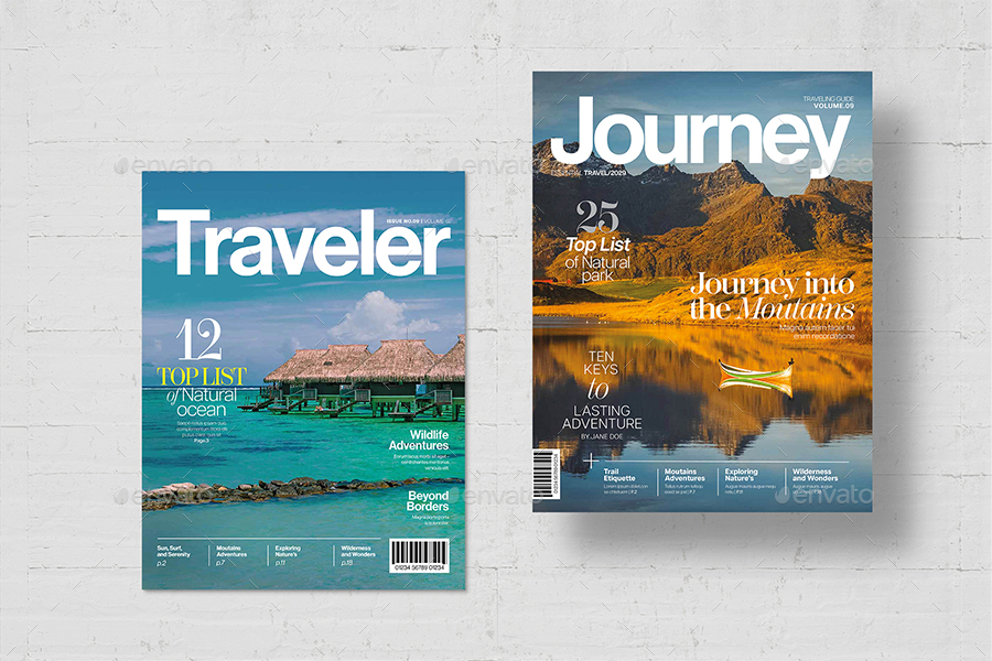 Travel Magazine Cover Templates, Print Templates | GraphicRiver