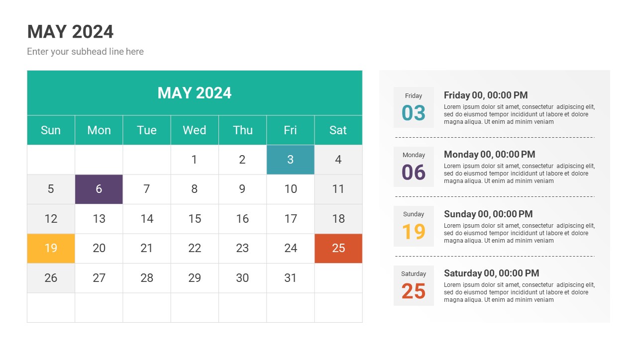 Calendar 2024 PowerPoint Template, Presentation Templates | GraphicRiver