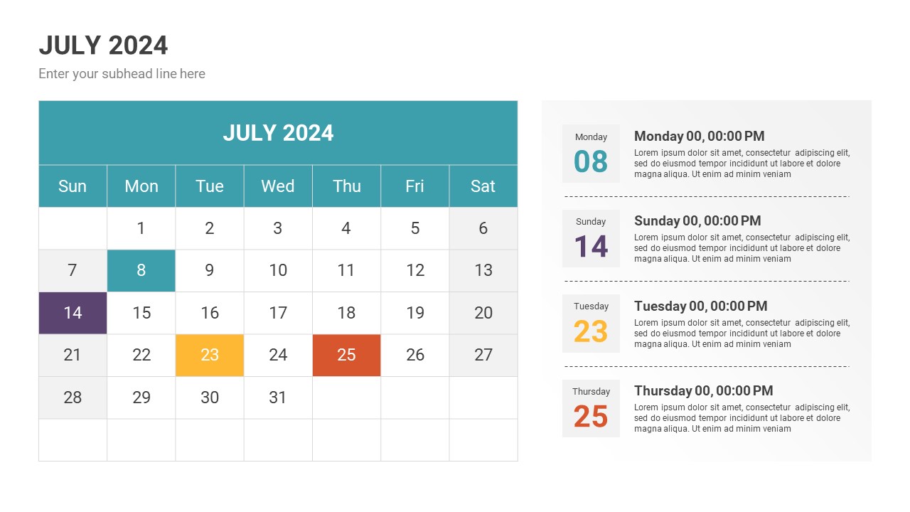 Calendar 2024 PowerPoint Template, Presentation Templates | GraphicRiver