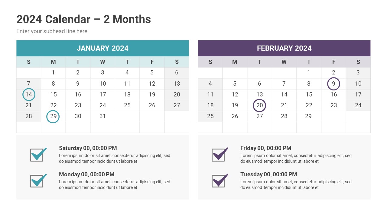 Calendar 2024 PowerPoint Template, Presentation Templates | GraphicRiver