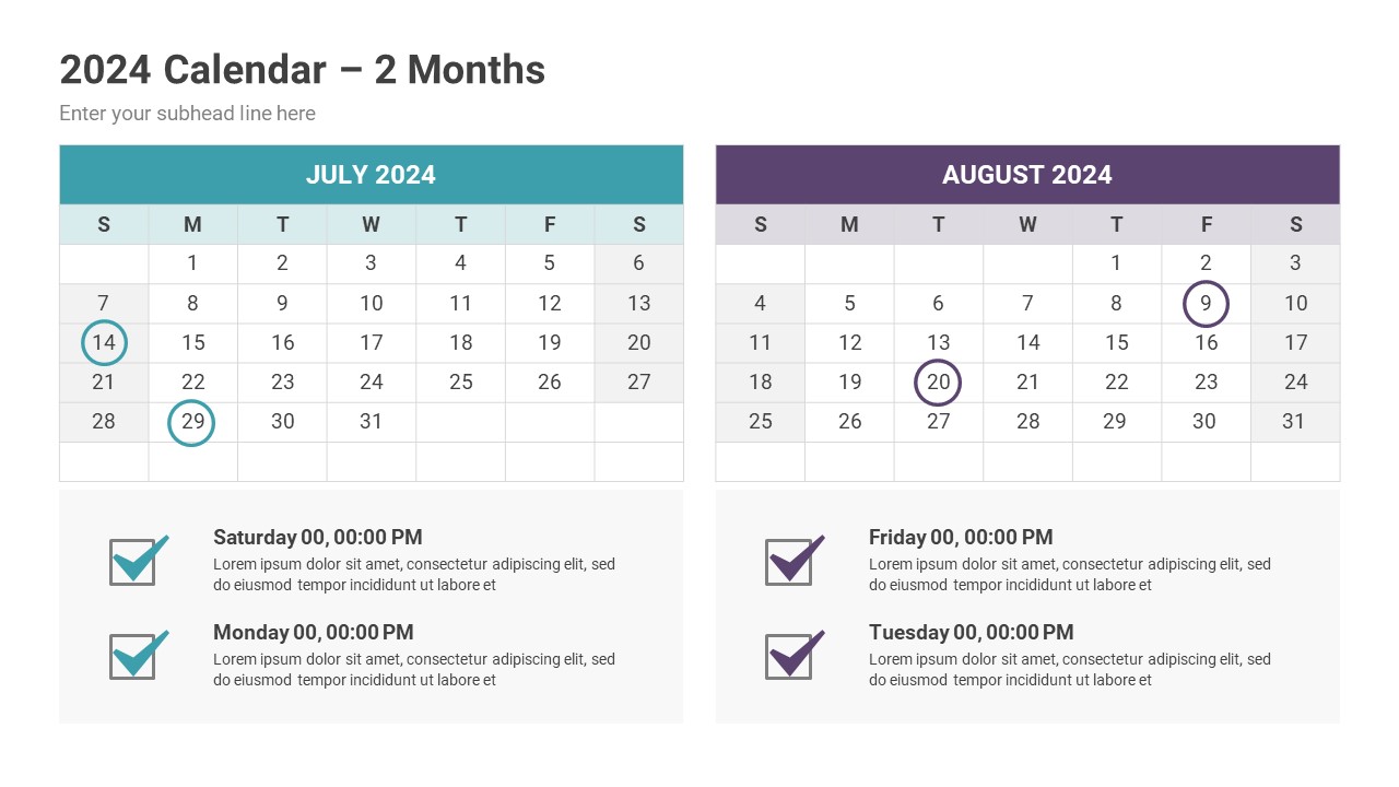 Calendar 2024 PowerPoint Template, Presentation Templates | GraphicRiver