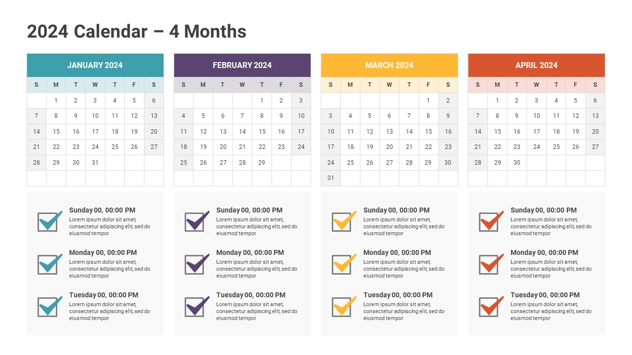 Calendar 2024 PowerPoint Template, Presentation Templates | GraphicRiver