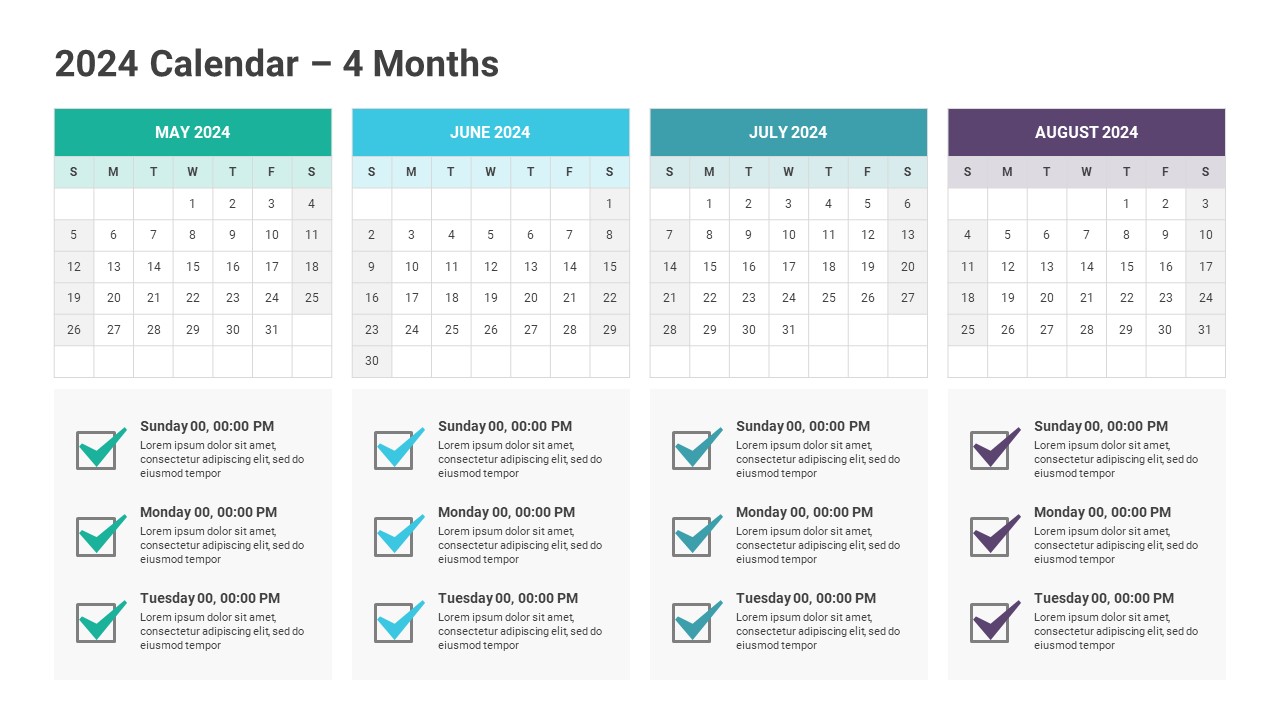 Calendar 2024 PowerPoint Template, Presentation Templates | GraphicRiver