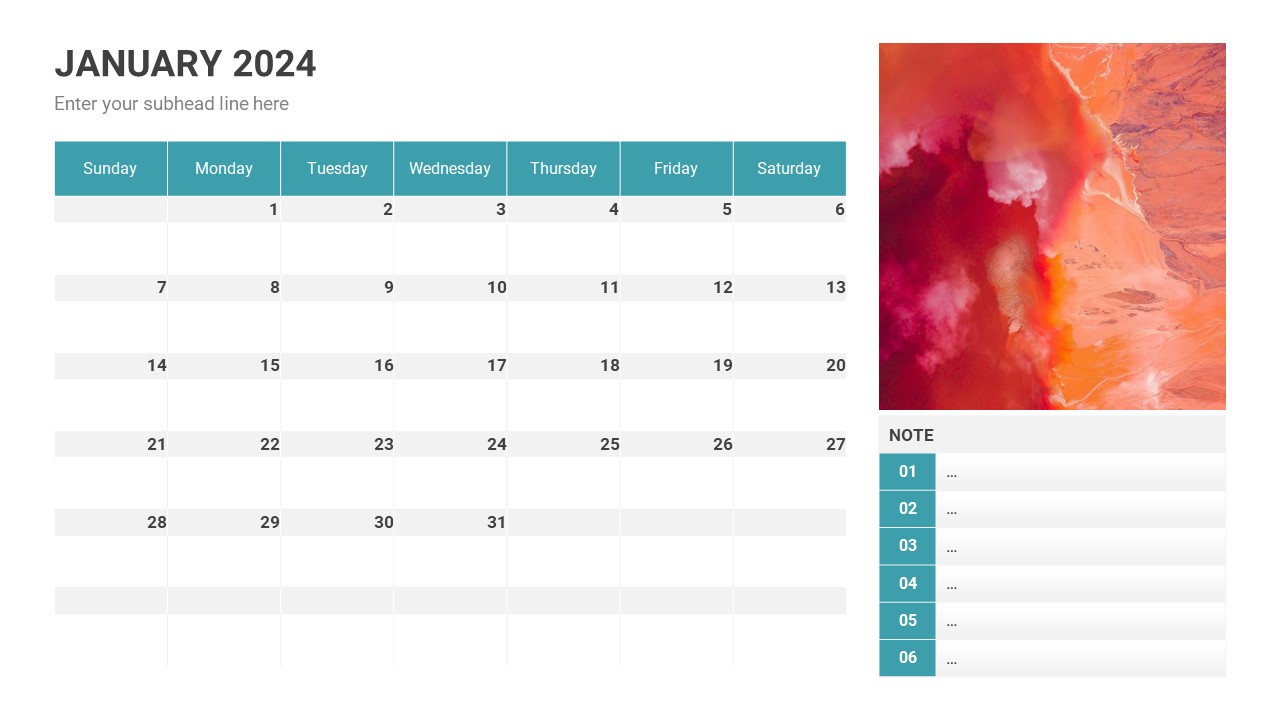 Calendar 2024 PowerPoint Template, Presentation Templates | GraphicRiver