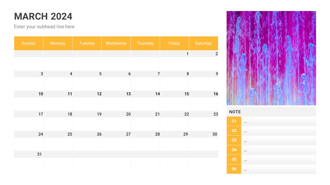 Calendar 2024 PowerPoint Template, Presentation Templates | GraphicRiver