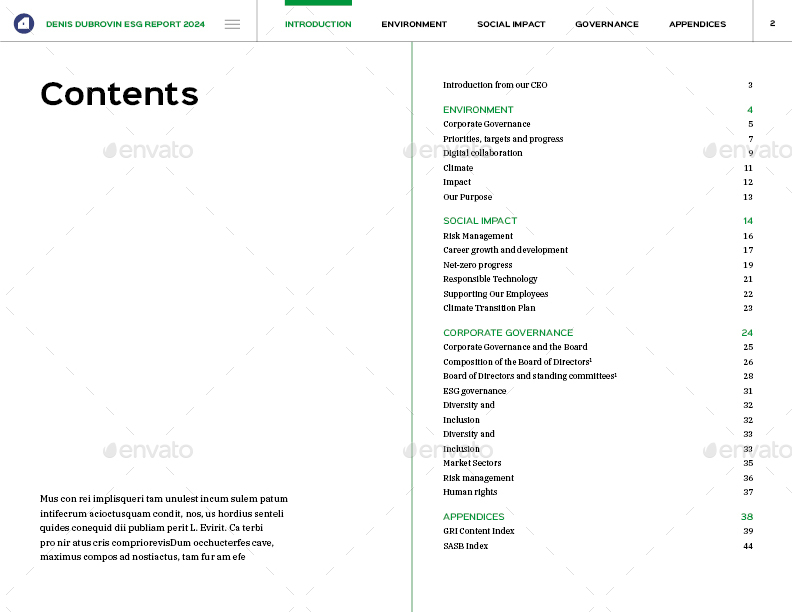 ESG Report, Print Templates | GraphicRiver