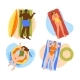 People Sunbathing Top View Vector Set, Vectors | GraphicRiver