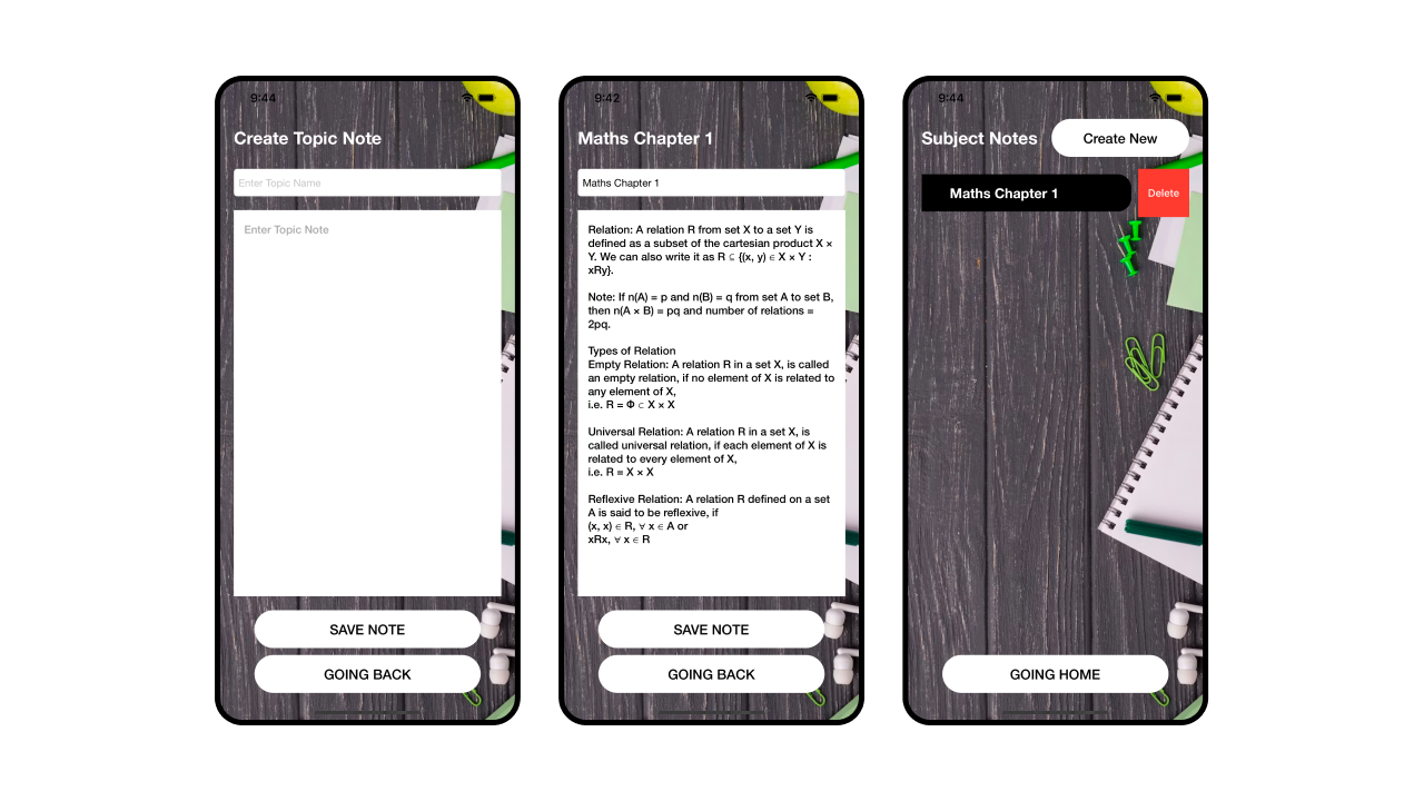 Student Study Notepad - iOS App - Subject Notes - Topic Notes - Digital ...