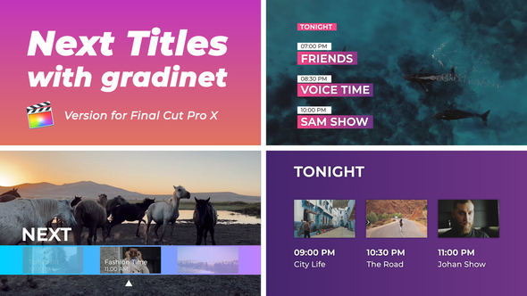 Next Titles with Gradient | FCPX, Apple Motion Templates | VideoHive