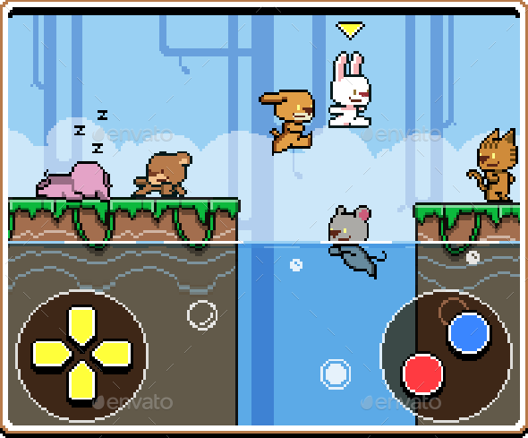 Pixel Rabbit Spritesheet, Game Assets | GraphicRiver