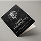 Black and White Gothic Minimalist Funeral Program, Print Templates