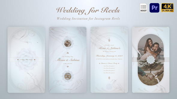 Wedding Invitation for Instagram Reels (MOGRT), Premiere Pro Templates
