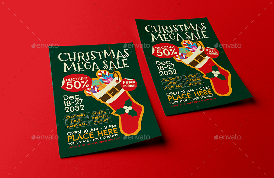 Christmas Sale Flyer, Print Templates | GraphicRiver