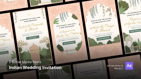 Social Media Reels - Indian Wedding Invitation After Effects Template ...