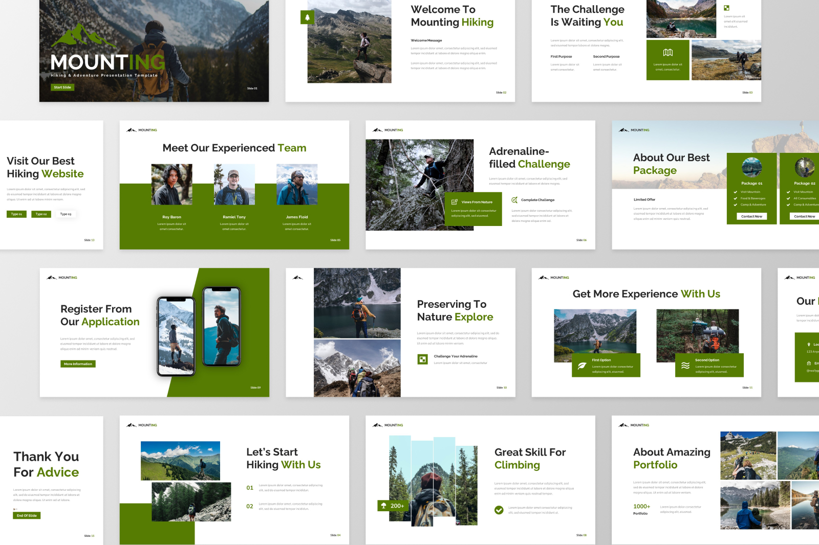 Mounting - Hiking & Adventure PowerPoint Template, Presentation Templates