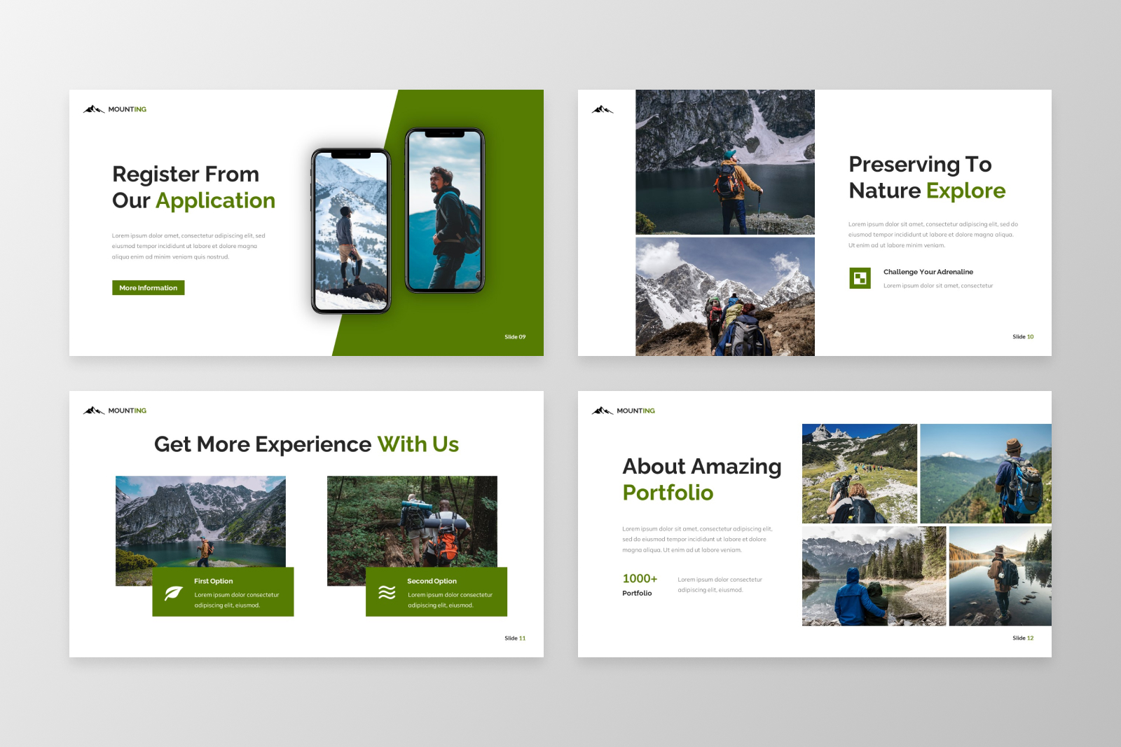 Mounting - Hiking & Adventure PowerPoint Template, Presentation Templates