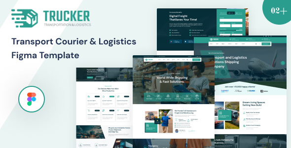 Trucker - Transport Courier & Logistics Figma Template by Green-Touch