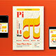 White Geometric Pi Day Flyer Set, Print Templates | GraphicRiver