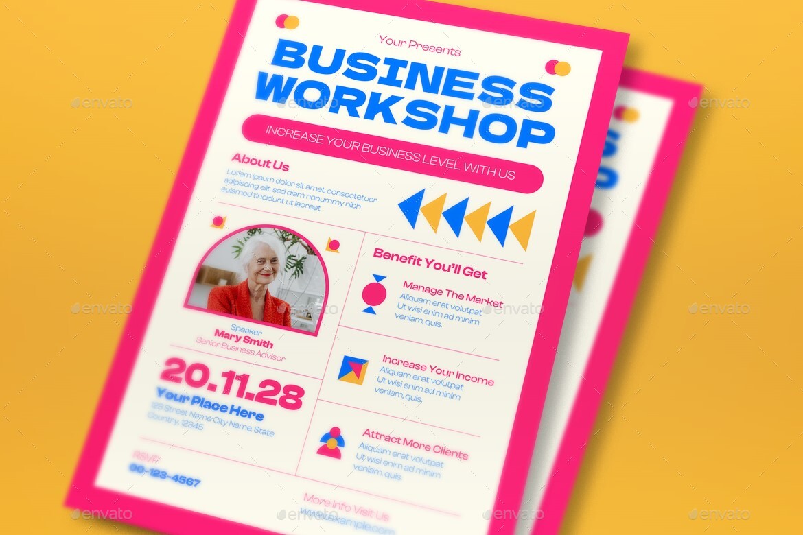 White Modern Business Workshop Flyer Set, Print Templates | GraphicRiver