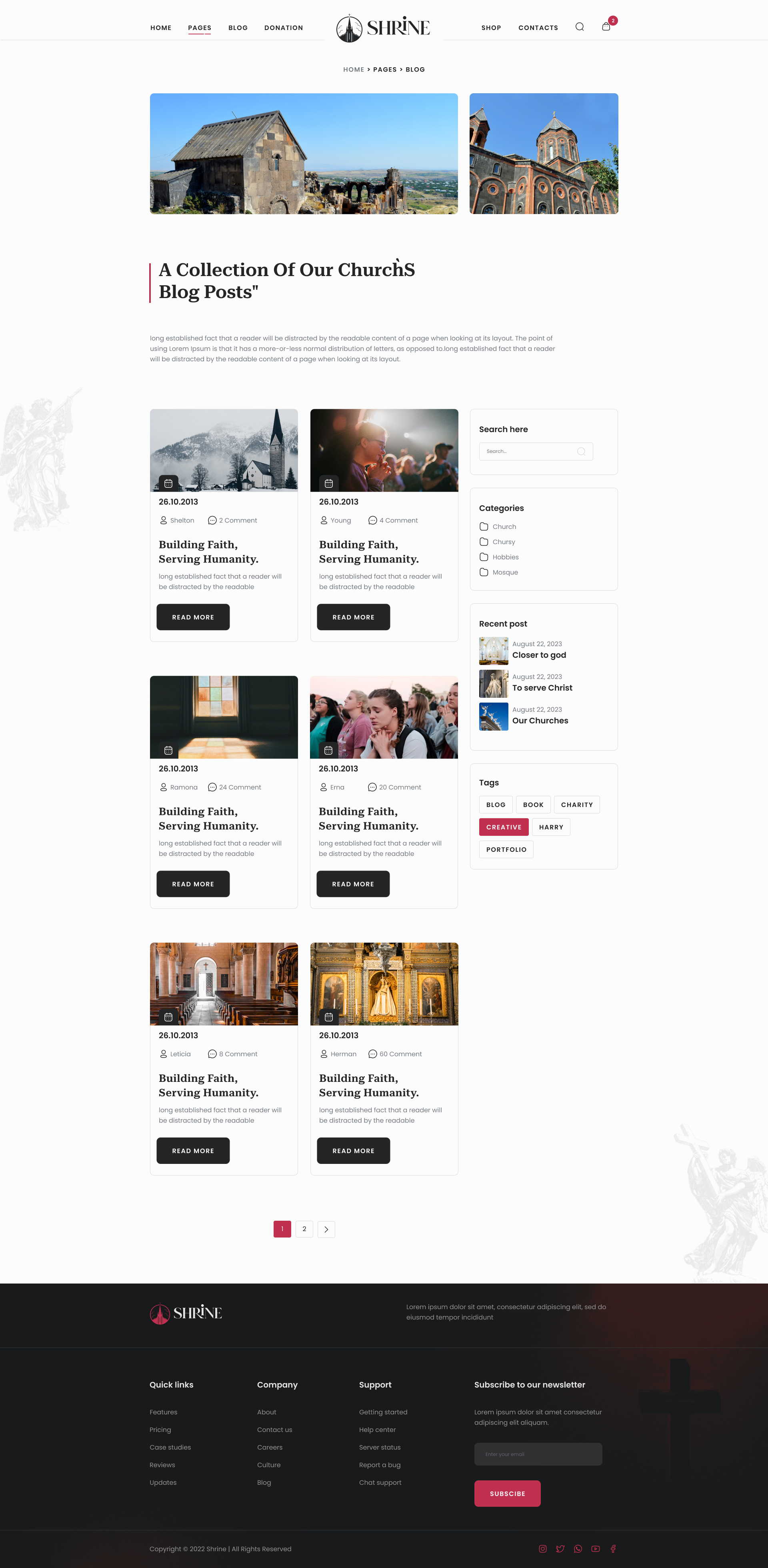 Shrine | Church Website Figma Template by WordPress-Studio | ThemeForest