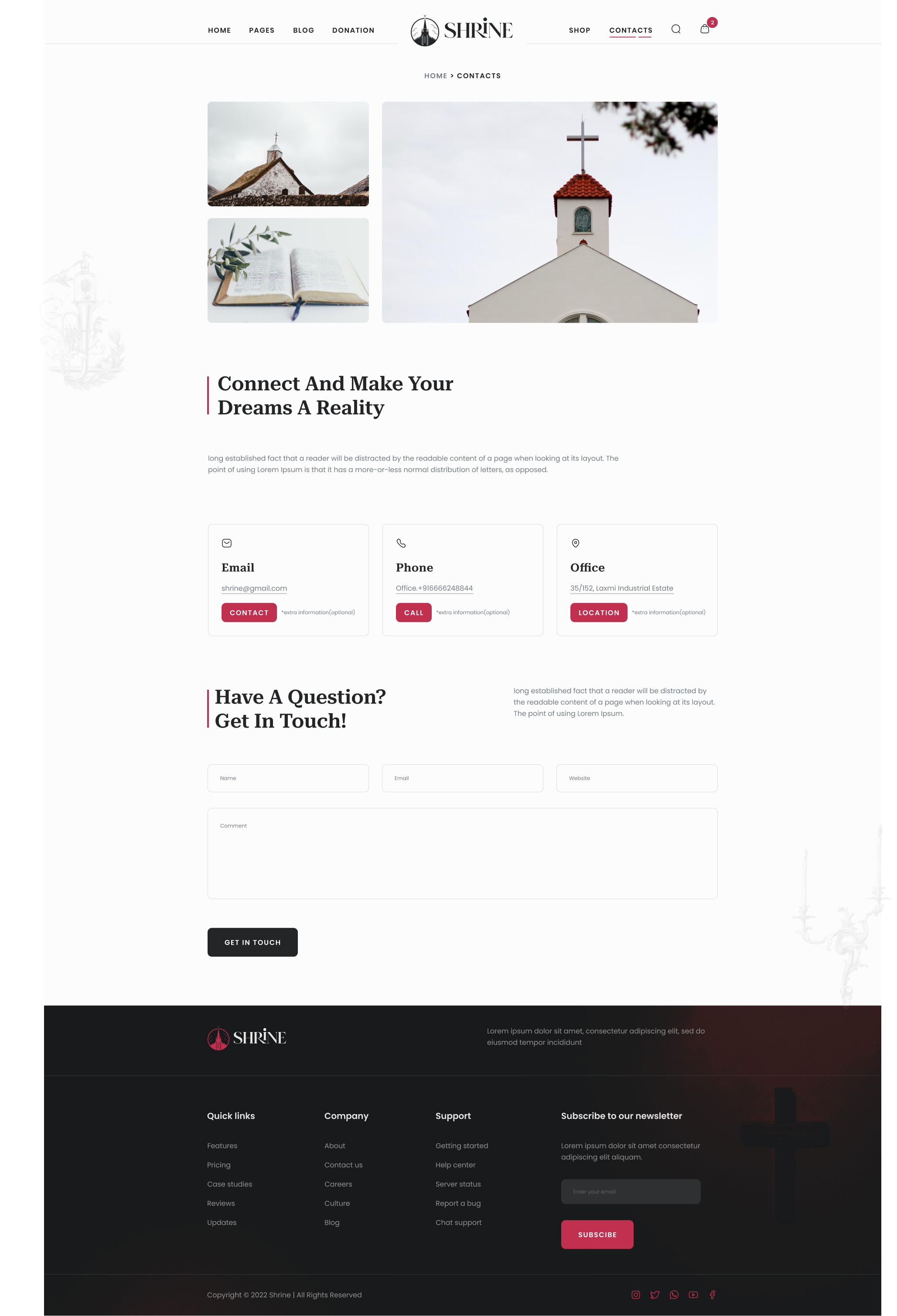 Shrine | Church Website Figma Template by WordPress-Studio | ThemeForest