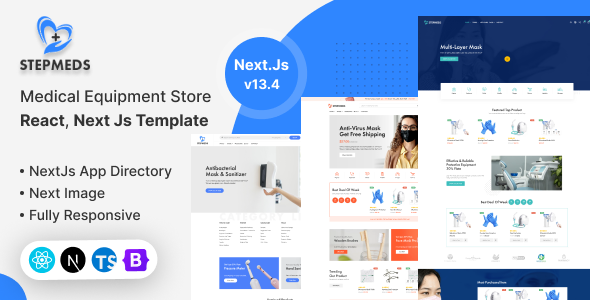 Stepmeds - Medical Equipment Store React, NextJs Redux Template by BDevs