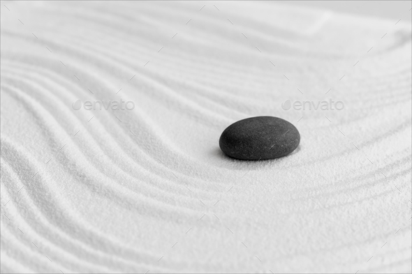 Zen Sand Garden,Zen Garden with Grey Rock stone on White Sand Texture ...