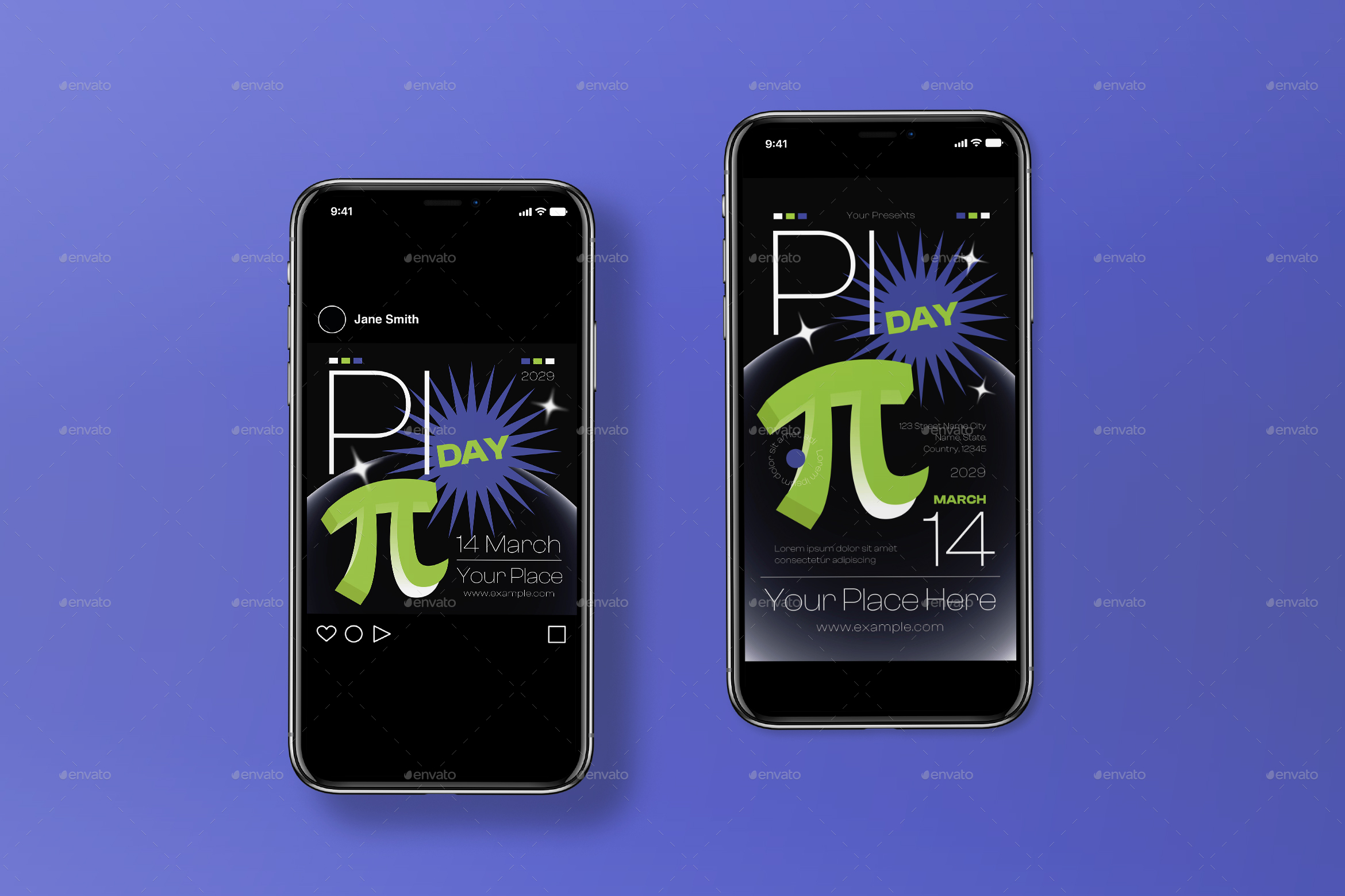Black Modern Pi Day Flyer Set, Print Templates | GraphicRiver