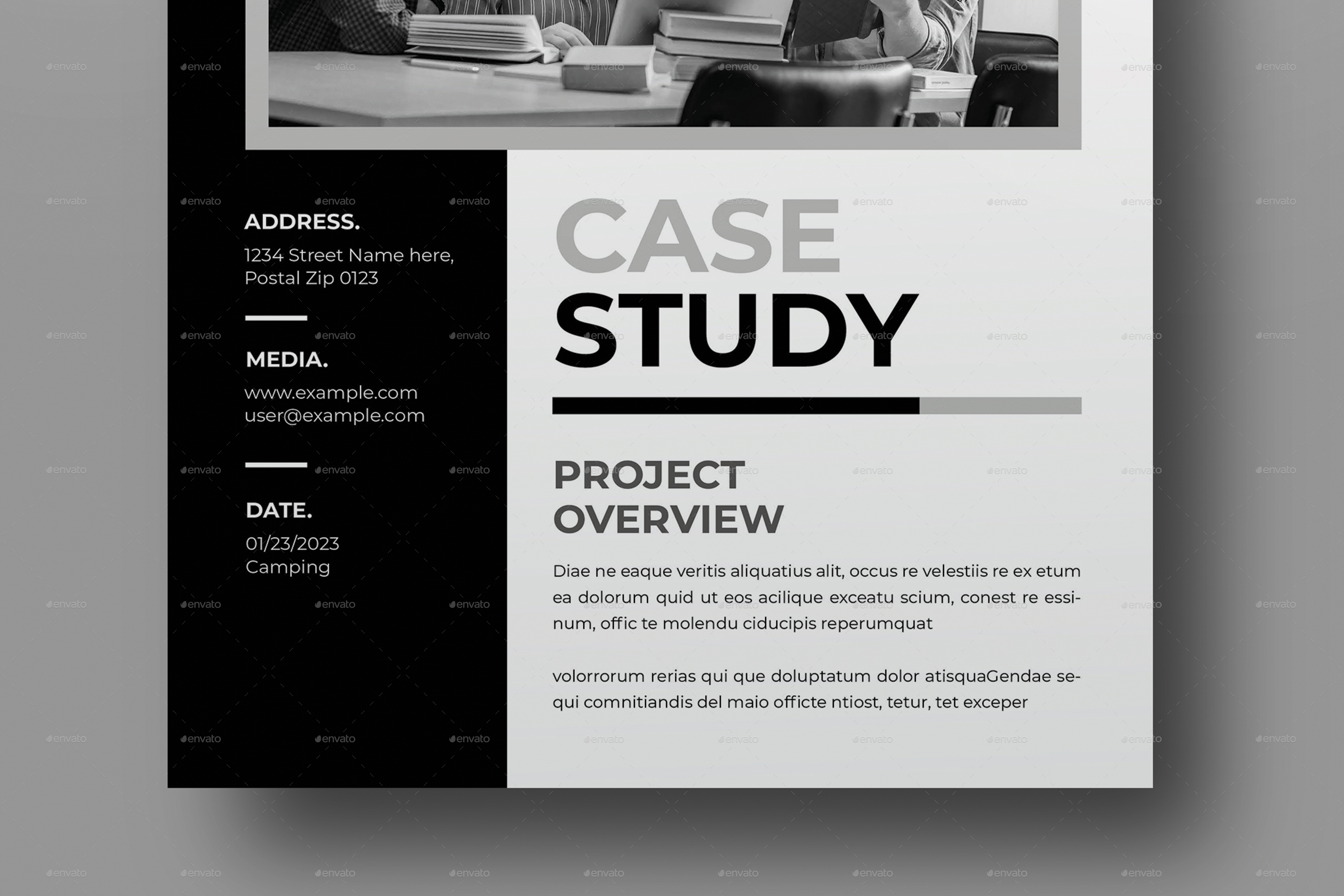 Black & White Case Study Design, Print Templates | GraphicRiver